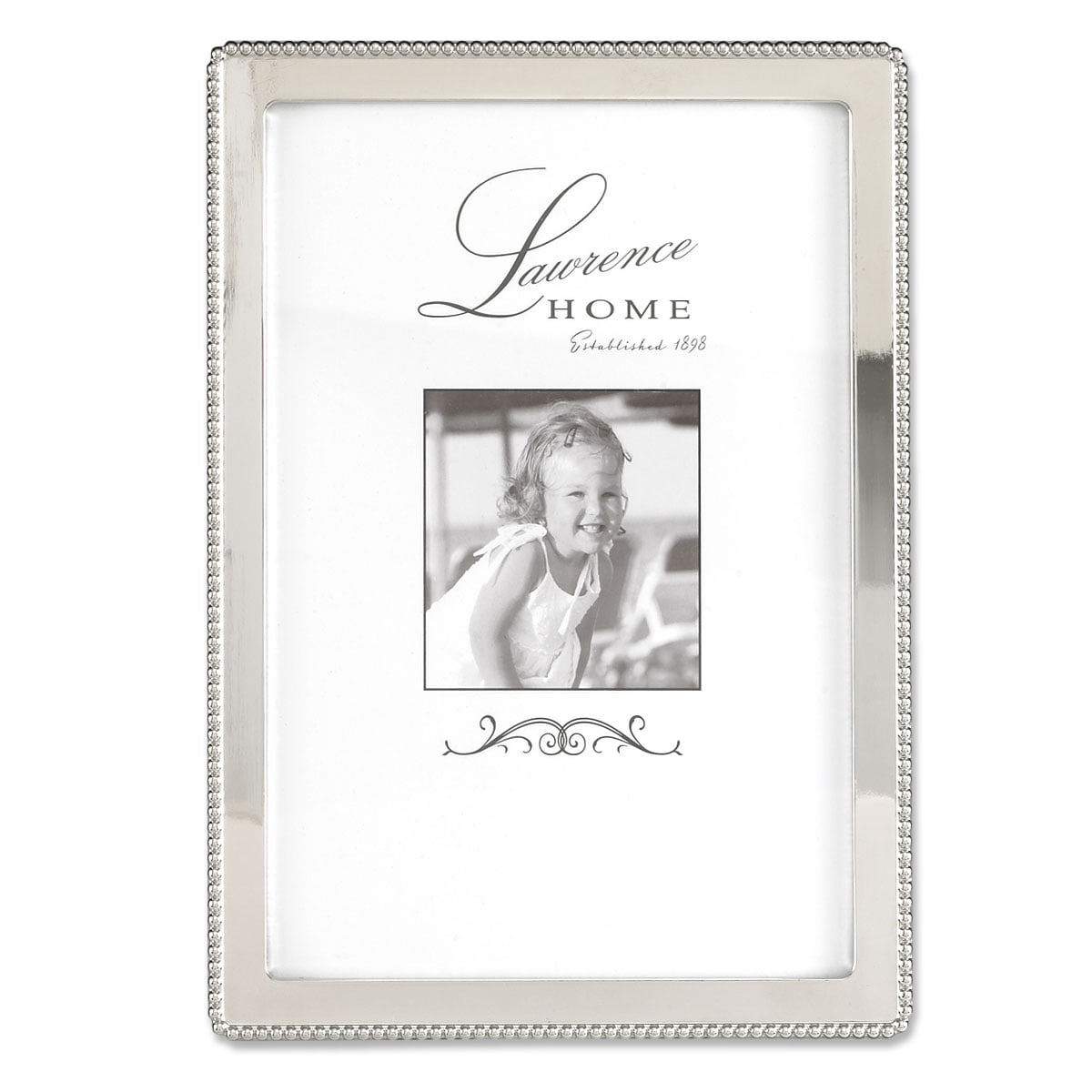 Silver Metal 4x6 Picture Frame with Delicate Outer Border of Beads ...