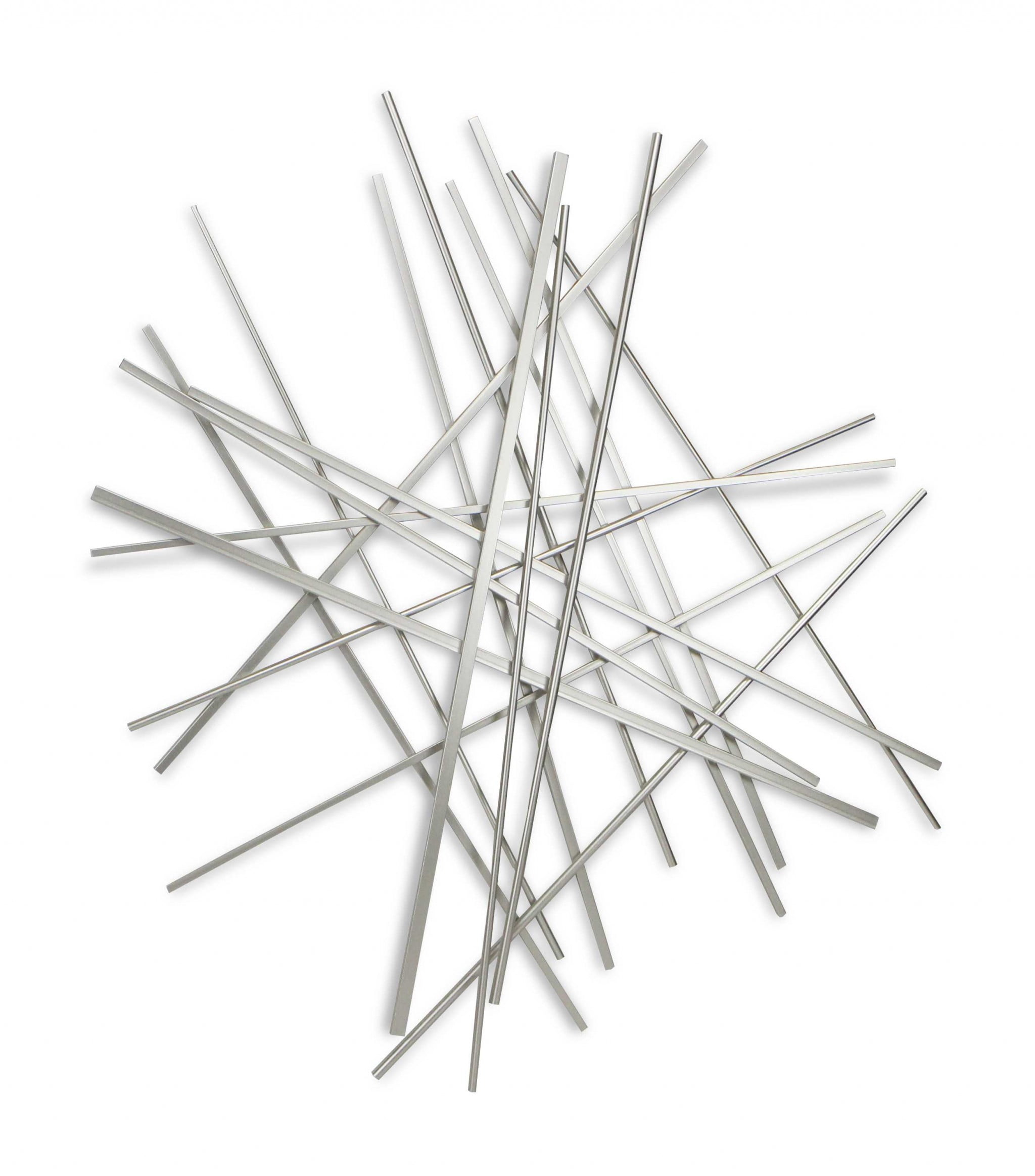 Silver Metal Abstract Linear Strips Wall Art Decor - Walmart.com