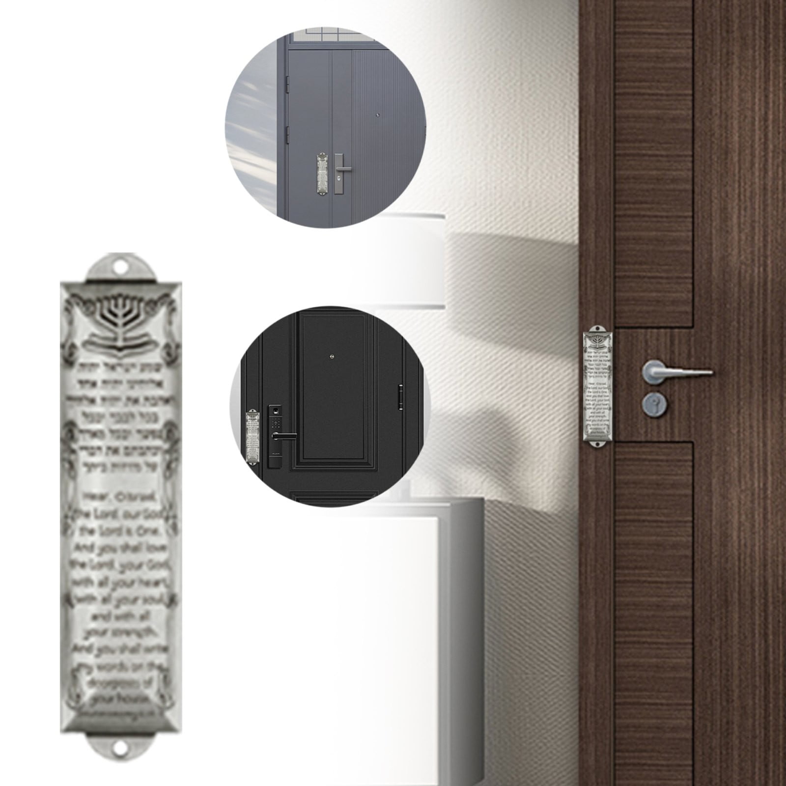 Silver Metal Door Column Plaque - Door Mezuzah Decor Metal Door Mezuzah ...
