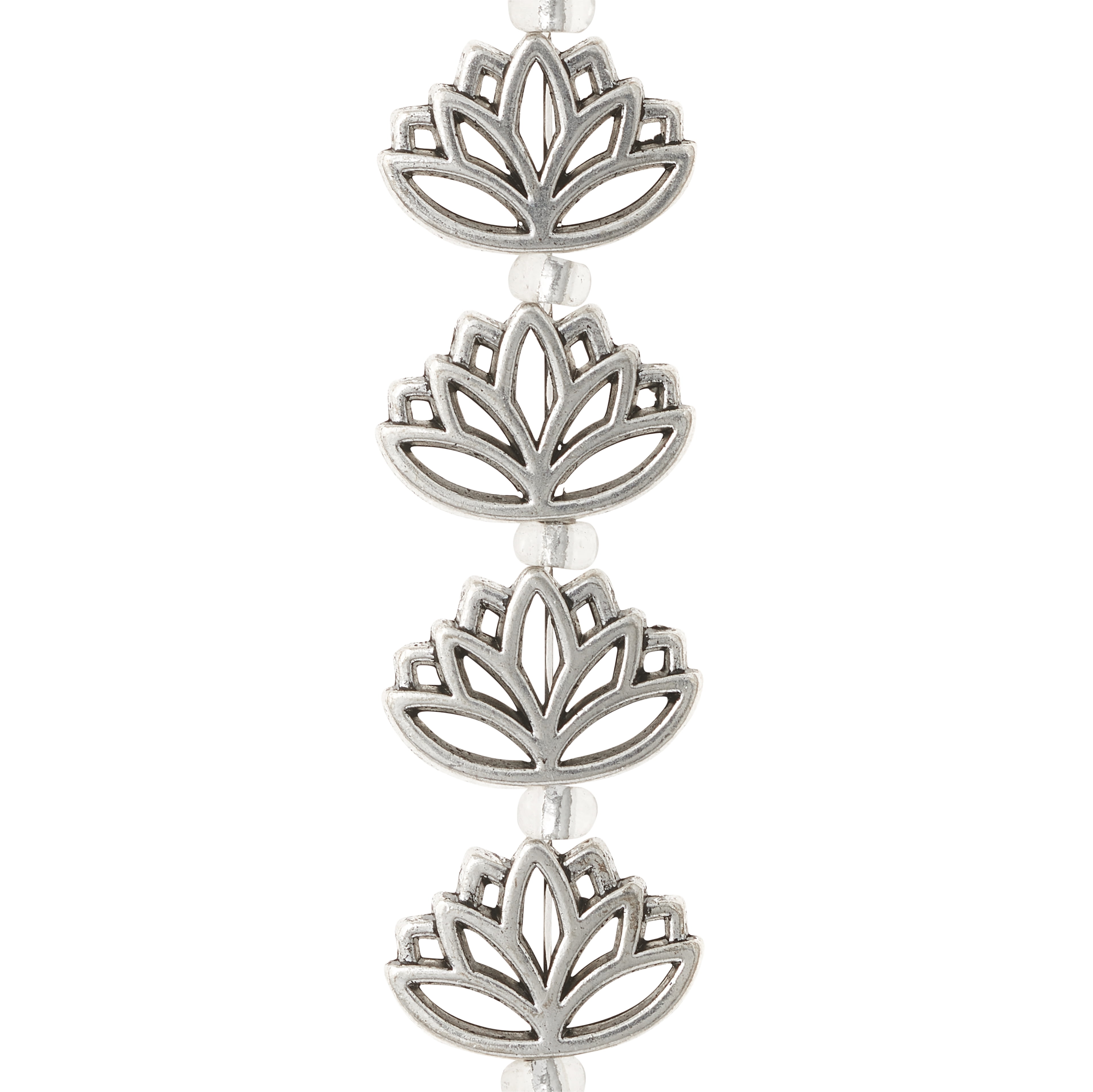 Silver Metal Lotus Beads - 16mm by Bead Landing - Walmart.com