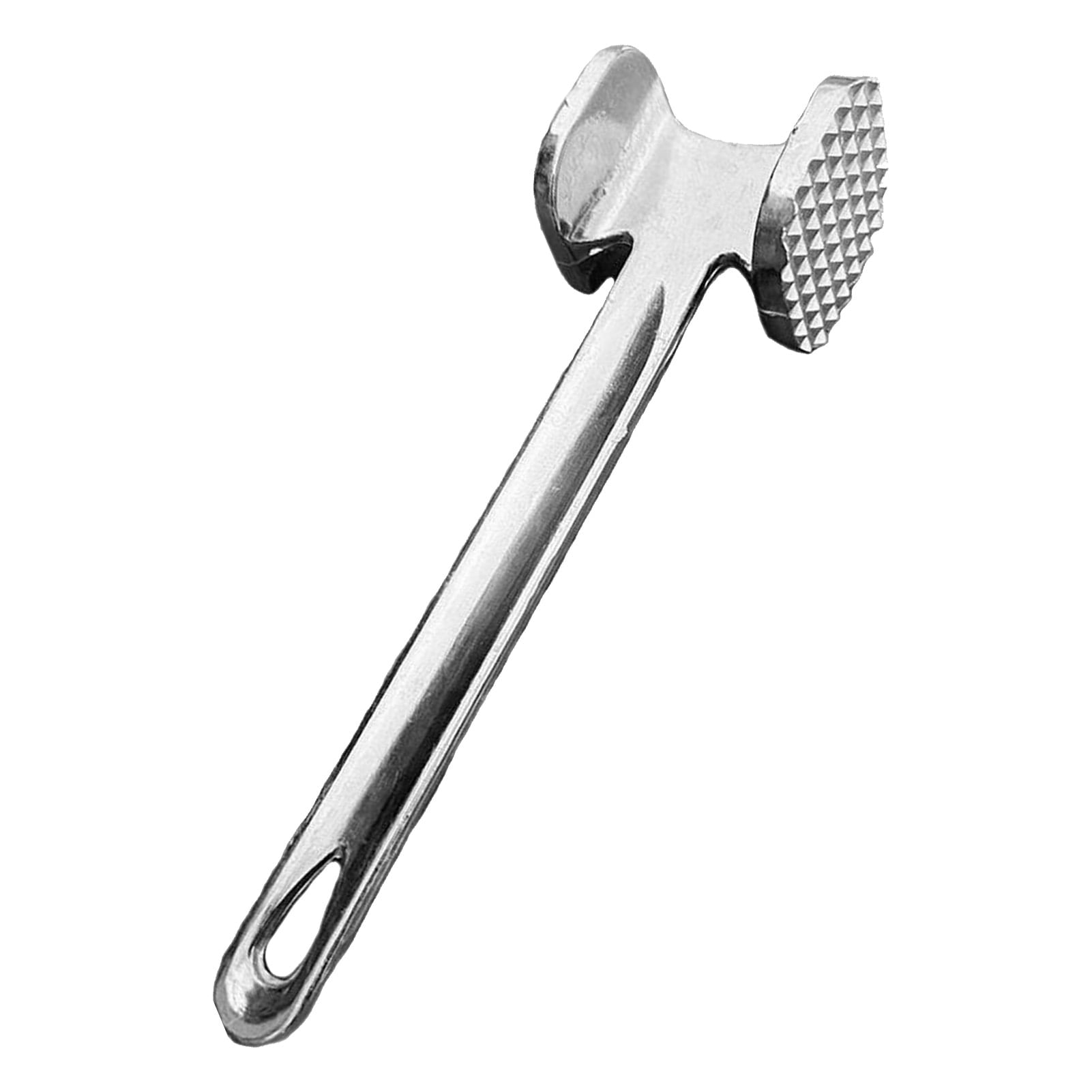 Silver Metal Meat Tenderizer Hammer, Heavy Duty Round Mallet Steak ...