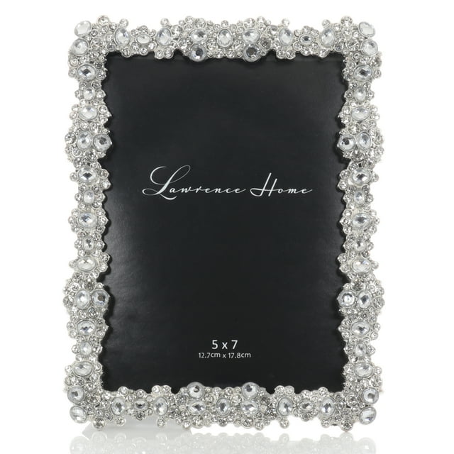 Silver Metal Picture Frame - Jewel Cluster 5x7 - Walmart.com