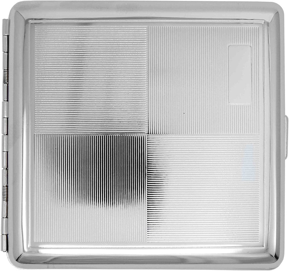 Silver Metal-Plated Cigarette Case & Stash Box (Full Pack - King Size ...
