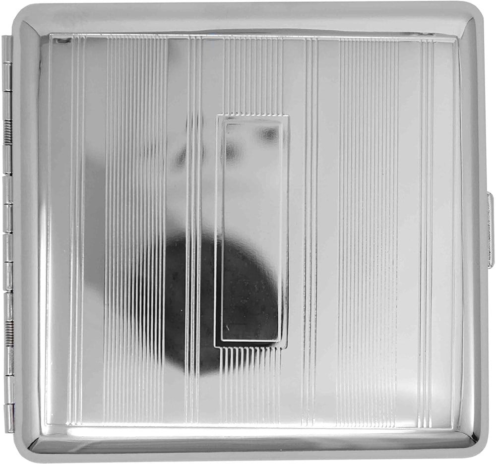 Silver Metal-Plated Cigarette Case & Stash Box (Full Pack - King Size ...