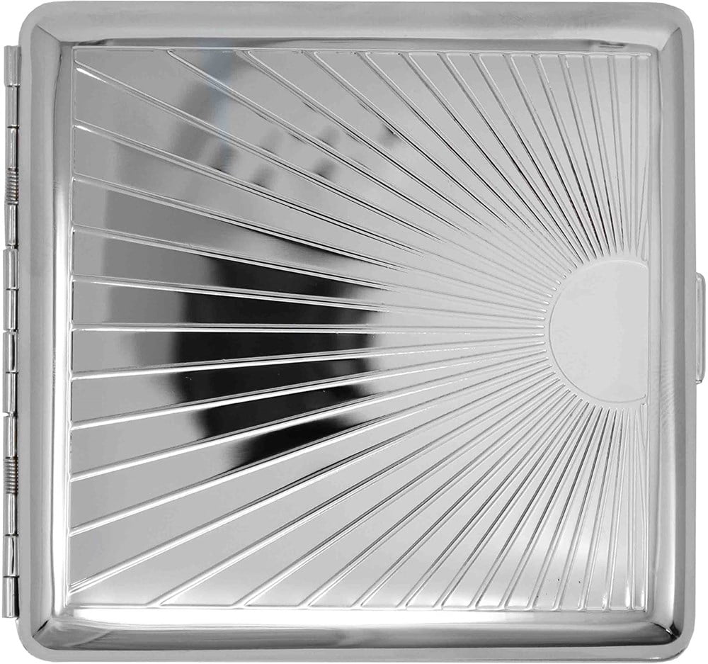 Silver Metal-Plated Cigarette Case & Stash Box (Full Pack - King Size ...