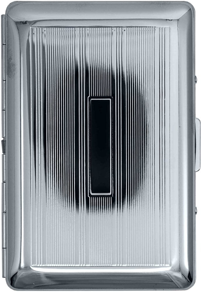 Silver Metal-Plated Compact Cigarette Case & Stash Box (7X King Size ...