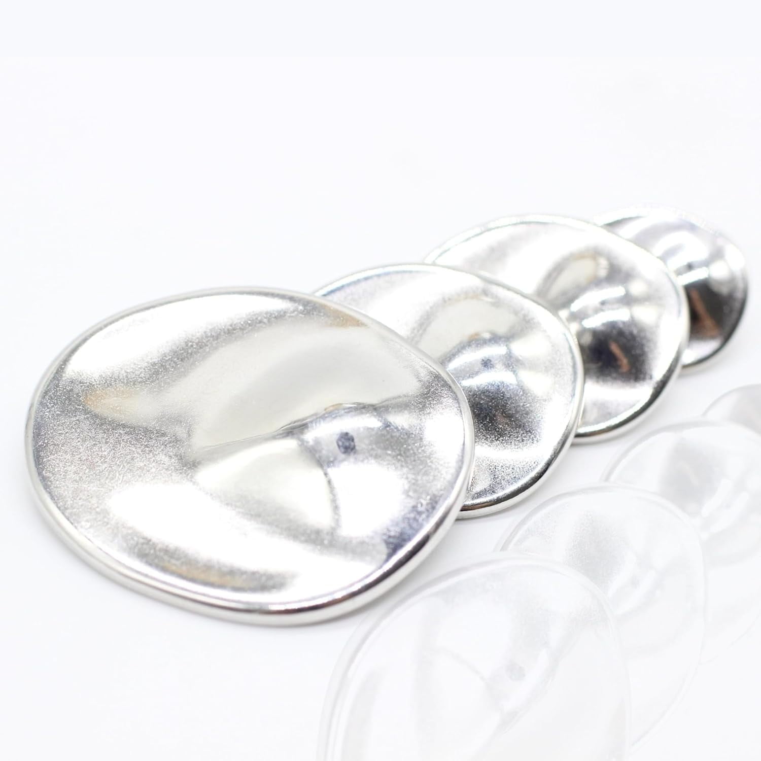 Silver Metal Shank Buttons - 48 Pcs - 4 Size Options - Luxury Wrinkle ...