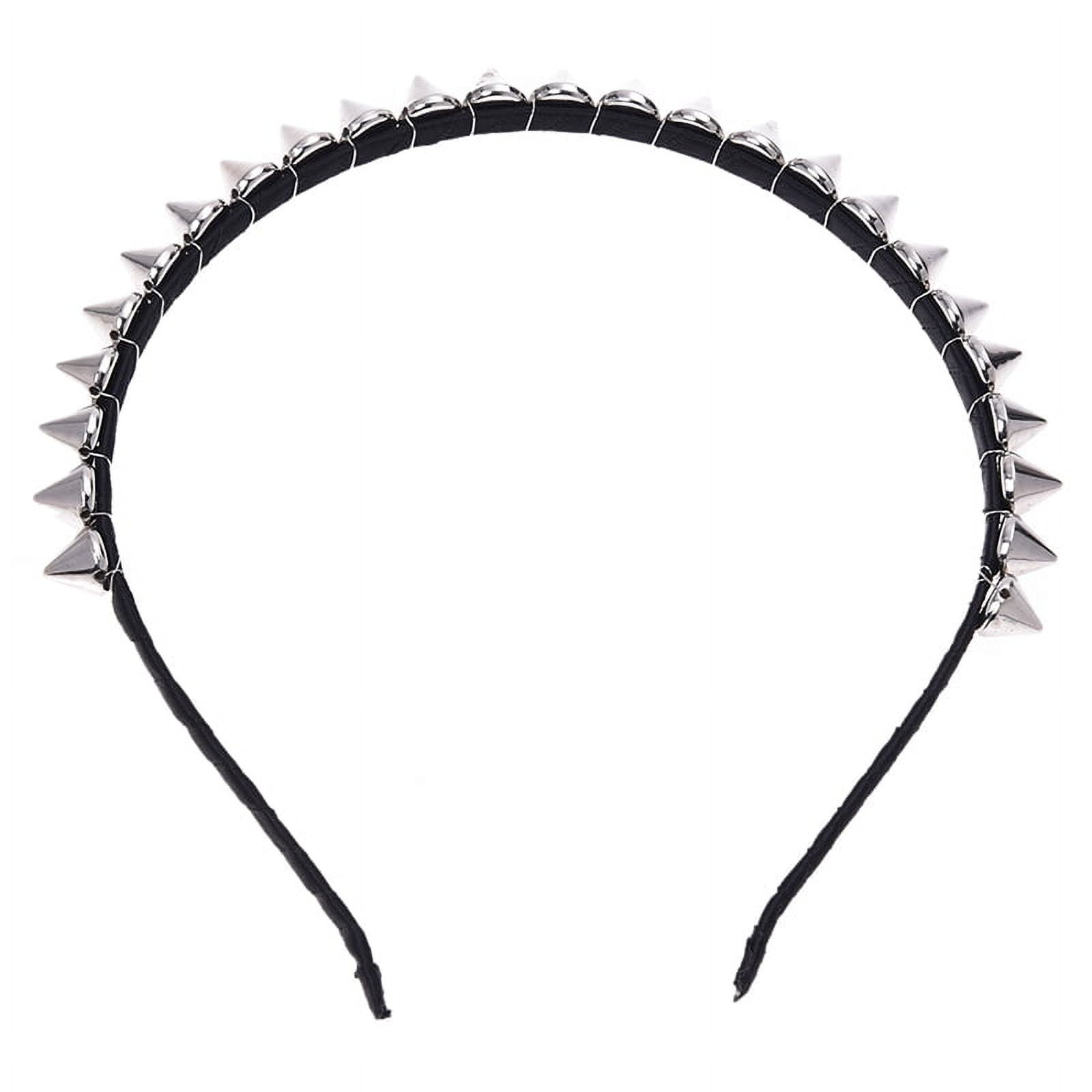 Silver Metal Stud Rivet Spike Headband Hair Head Band Aliceband Punk ...