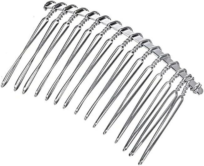 Silver Metal Wire Tooth Plain Side Hair Comb Slide (5.5cm (2.2 ...
