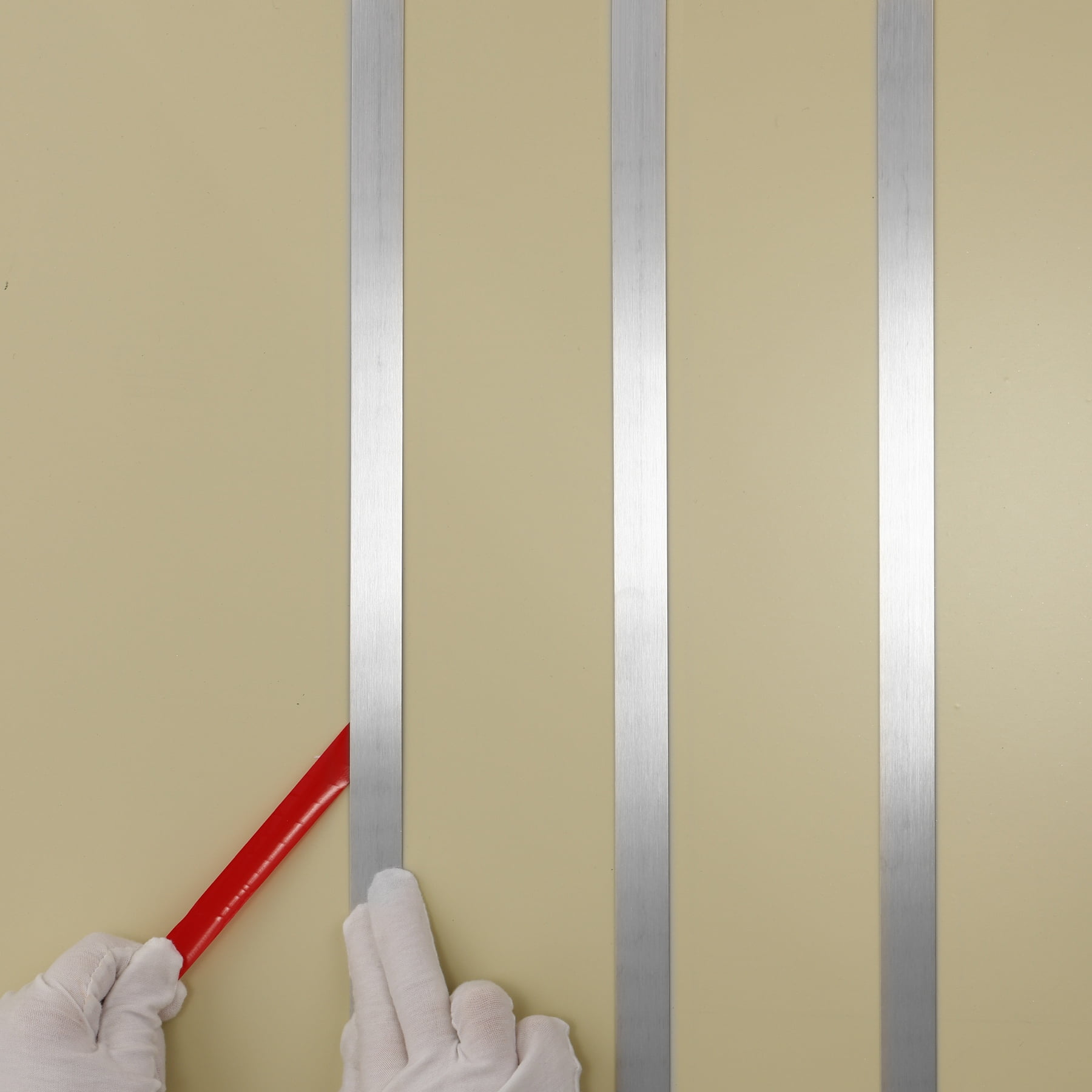 Silver Metalized Brushed Finish Molding Trim, Peel and Stick Strip for ...