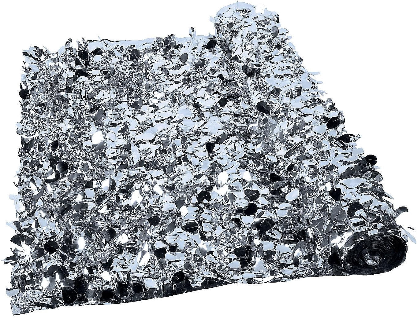 Silver Metallic Floral Sheeting Backdrop for Weddings (3 ft. x 15 ft ...