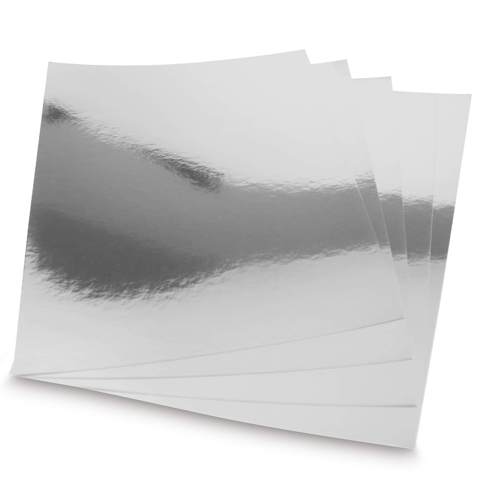 Silver Metallic Paper Sheets TSF6 60 Pack Silver Foil Mirror CardStock ...