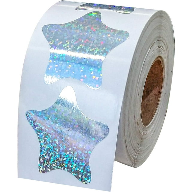 Silver Metallic Star Foil Stickers Labels 2inch Shiny Star Decals for ...