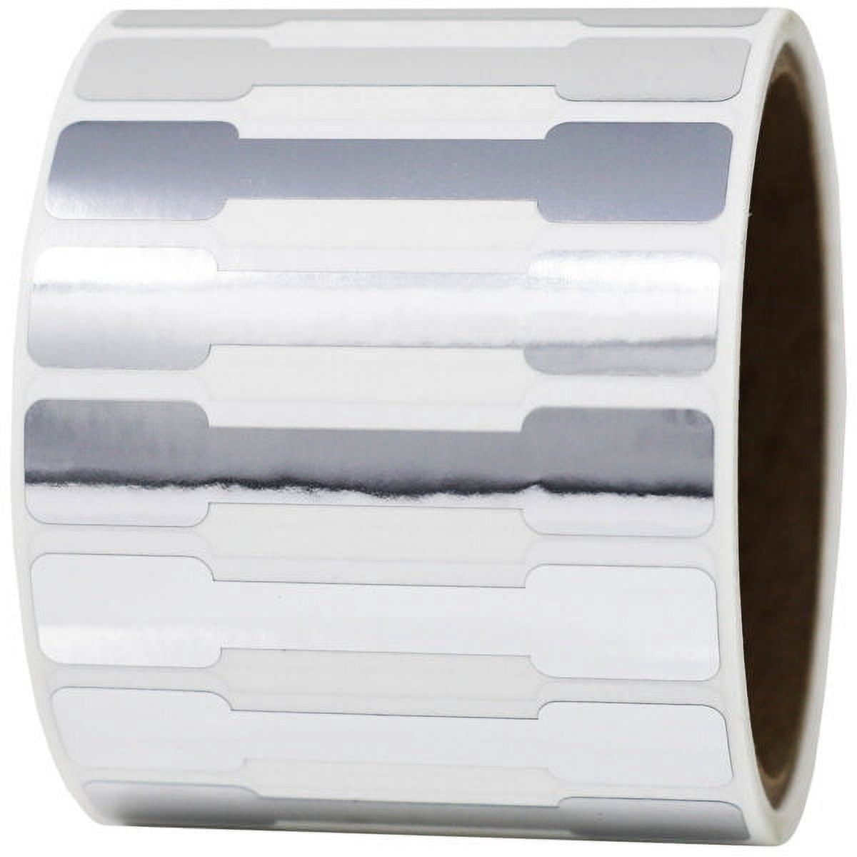 Silver Metallic Tamper Evident Safety Labels | 0.5" x 2.75" Special ...