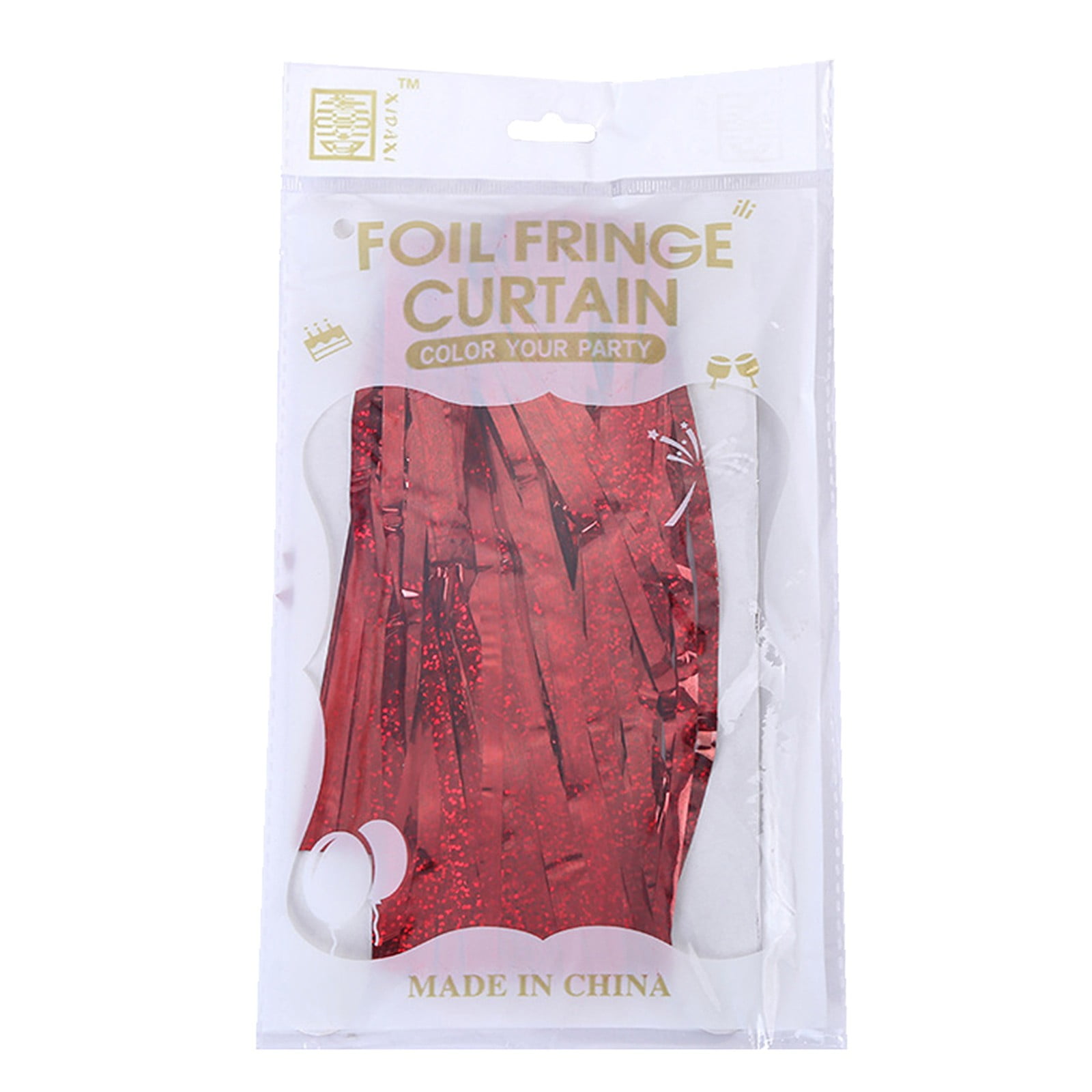 Silver Metallic Tinsel Foil Fringe Curtains,3.28ft x 6.56ft Silver ...