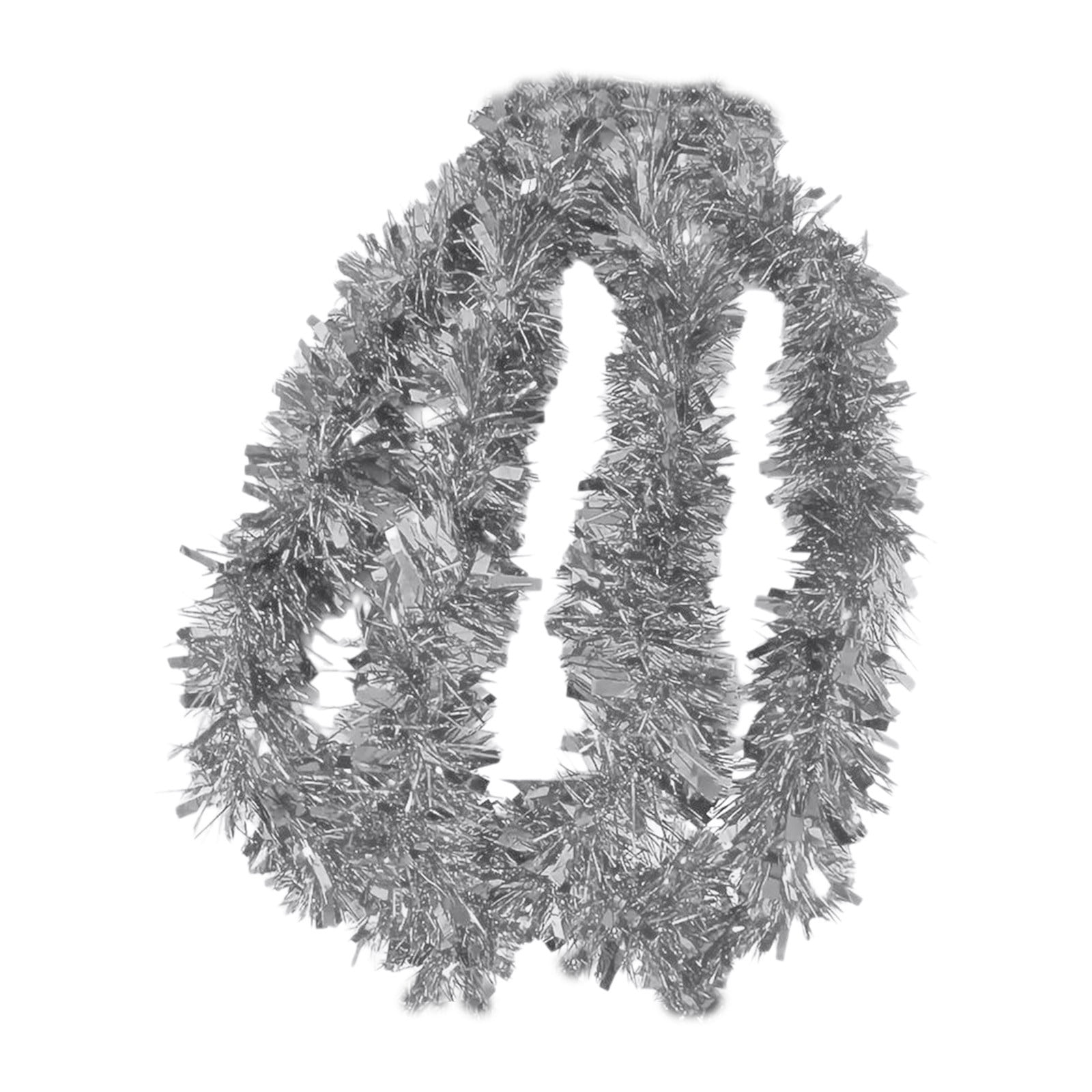 Silver Metallic Tinsel Garland 78.7 In Long Red Hanging Decor For ...