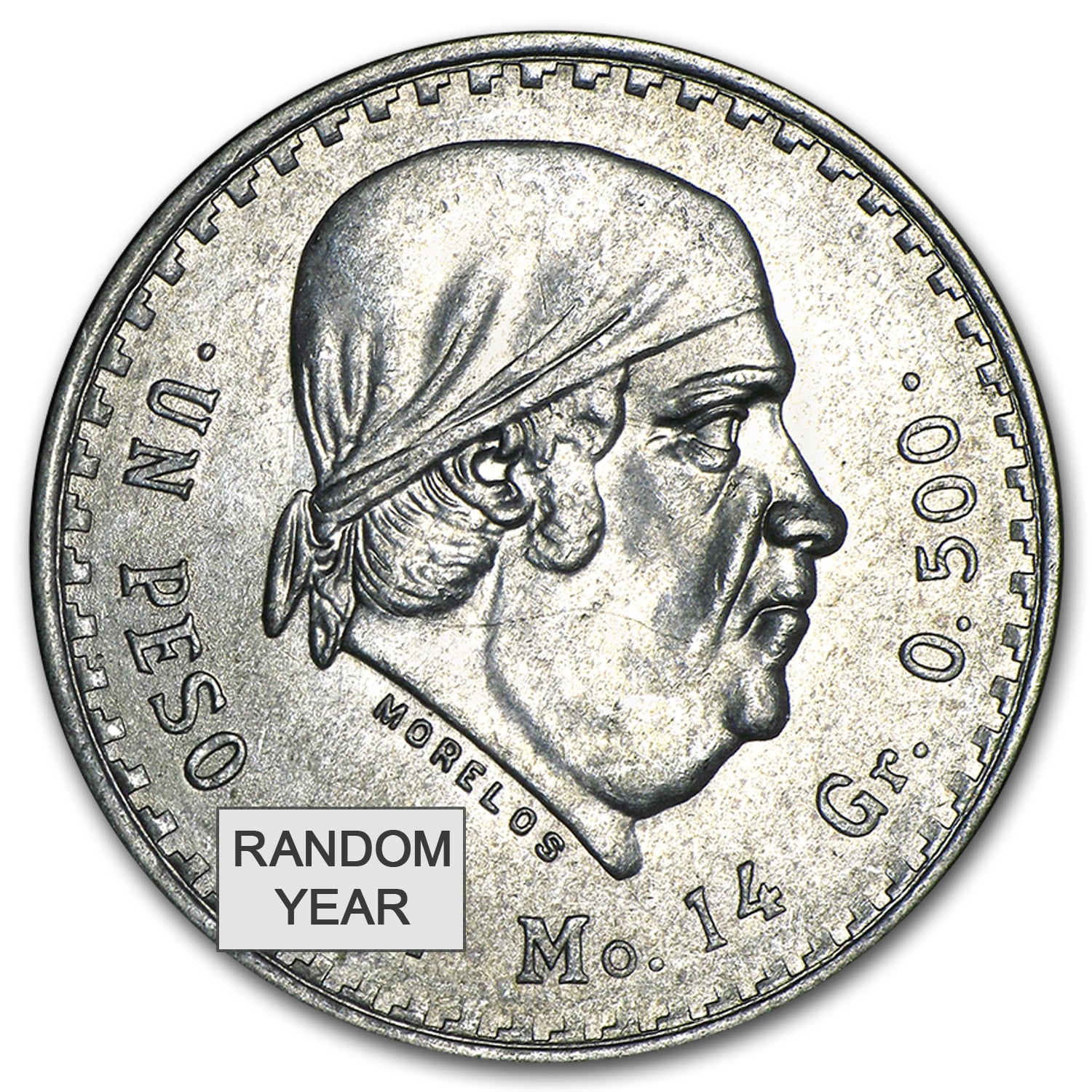 Silver Mexican 1 Peso Morelos (1947-1949) Avg Circ - Walmart.com