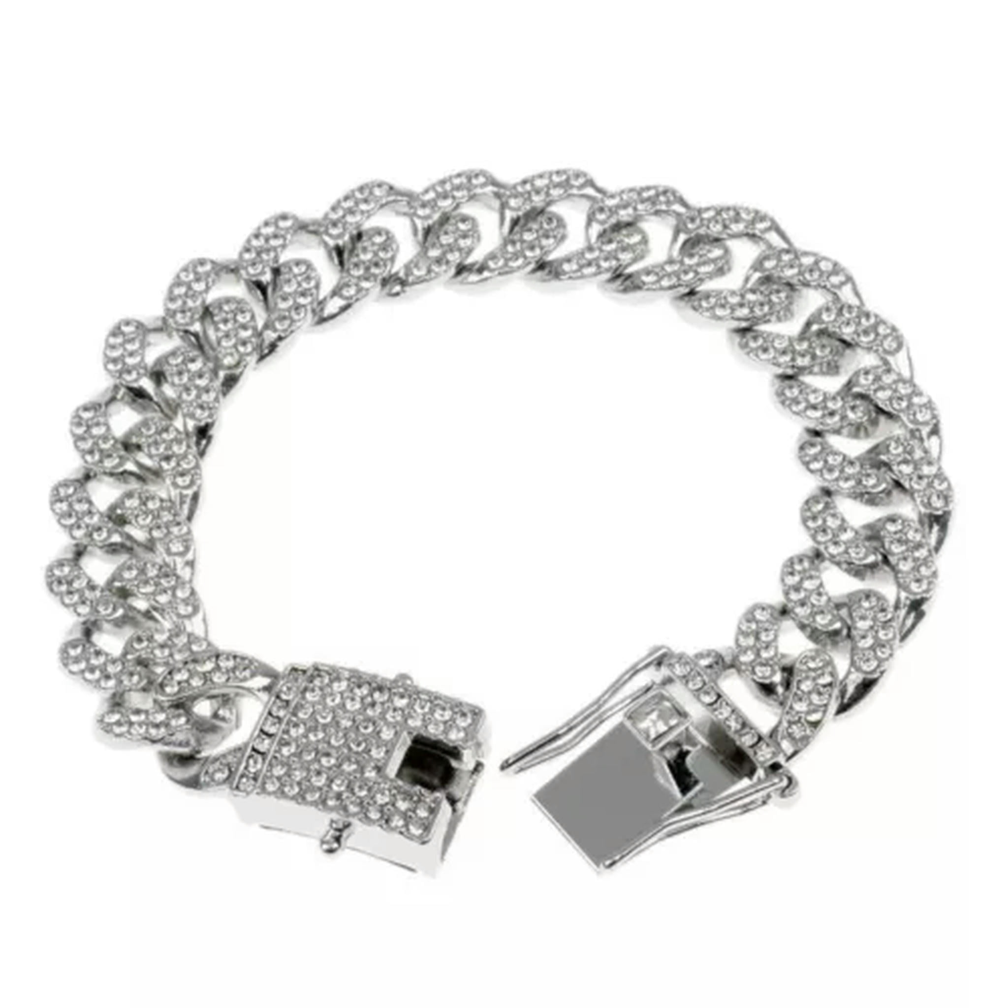 Silver Miami Cuban Link Chain Men Hip Hop Rapper Curb Music Necklace ...