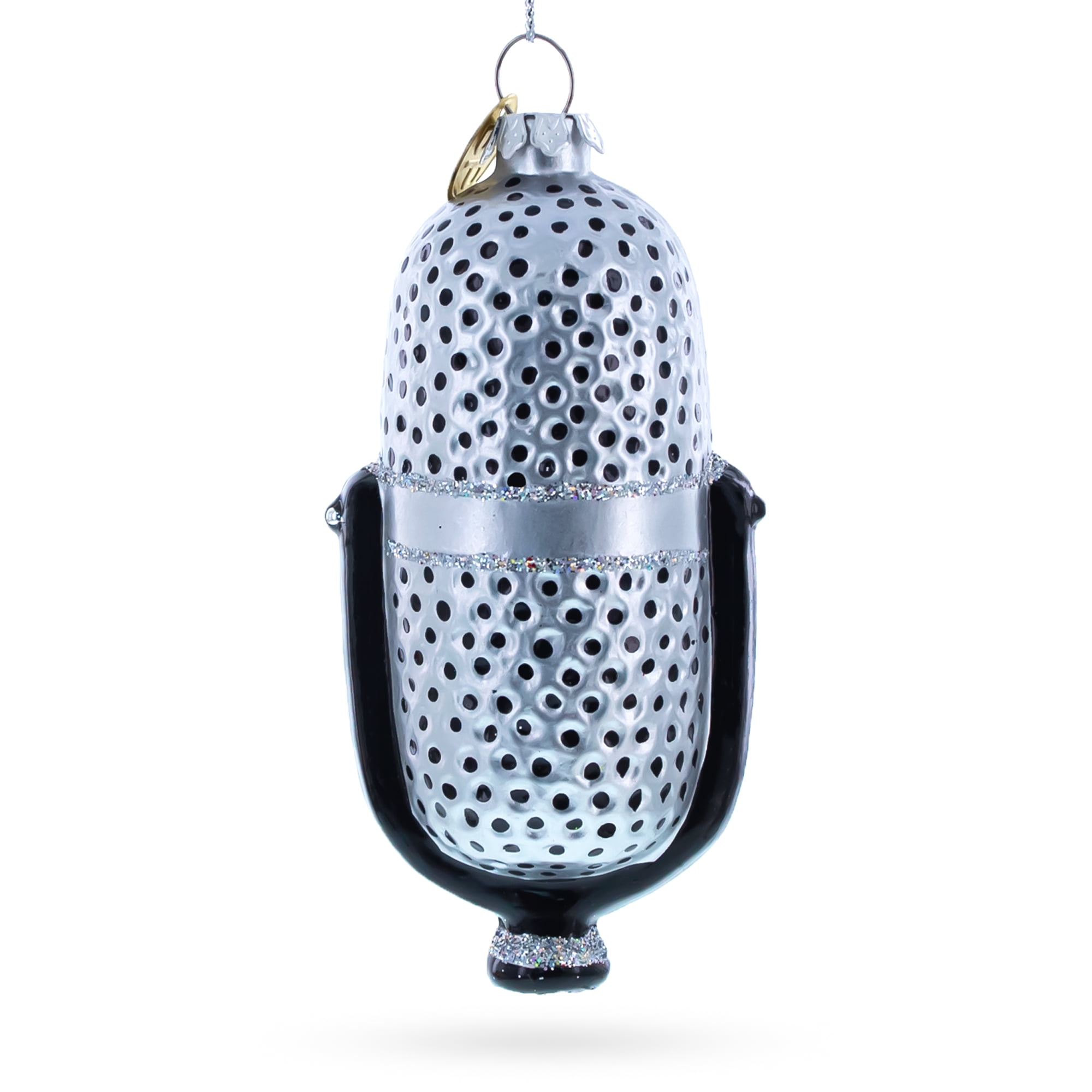 Silver Microphone Blown Glass Christmas Ornament - Walmart.com