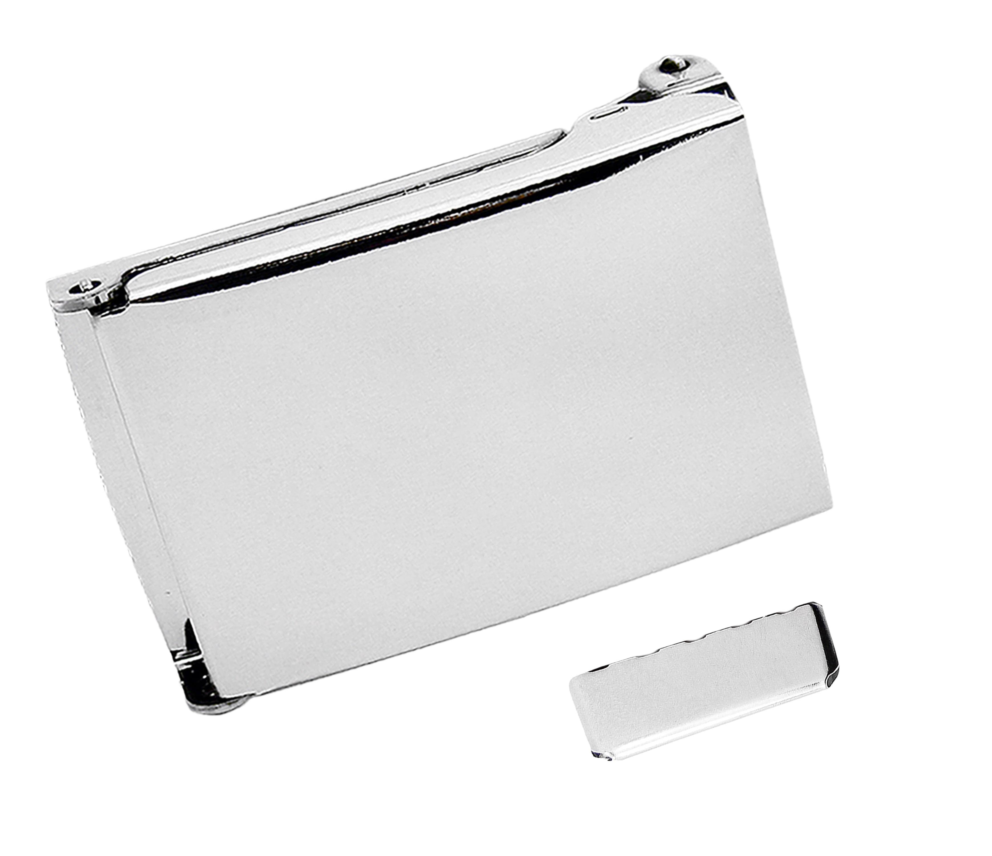 Silver 1.5" Width Flip Top Military Belt Buckle with Metal Teeth ...