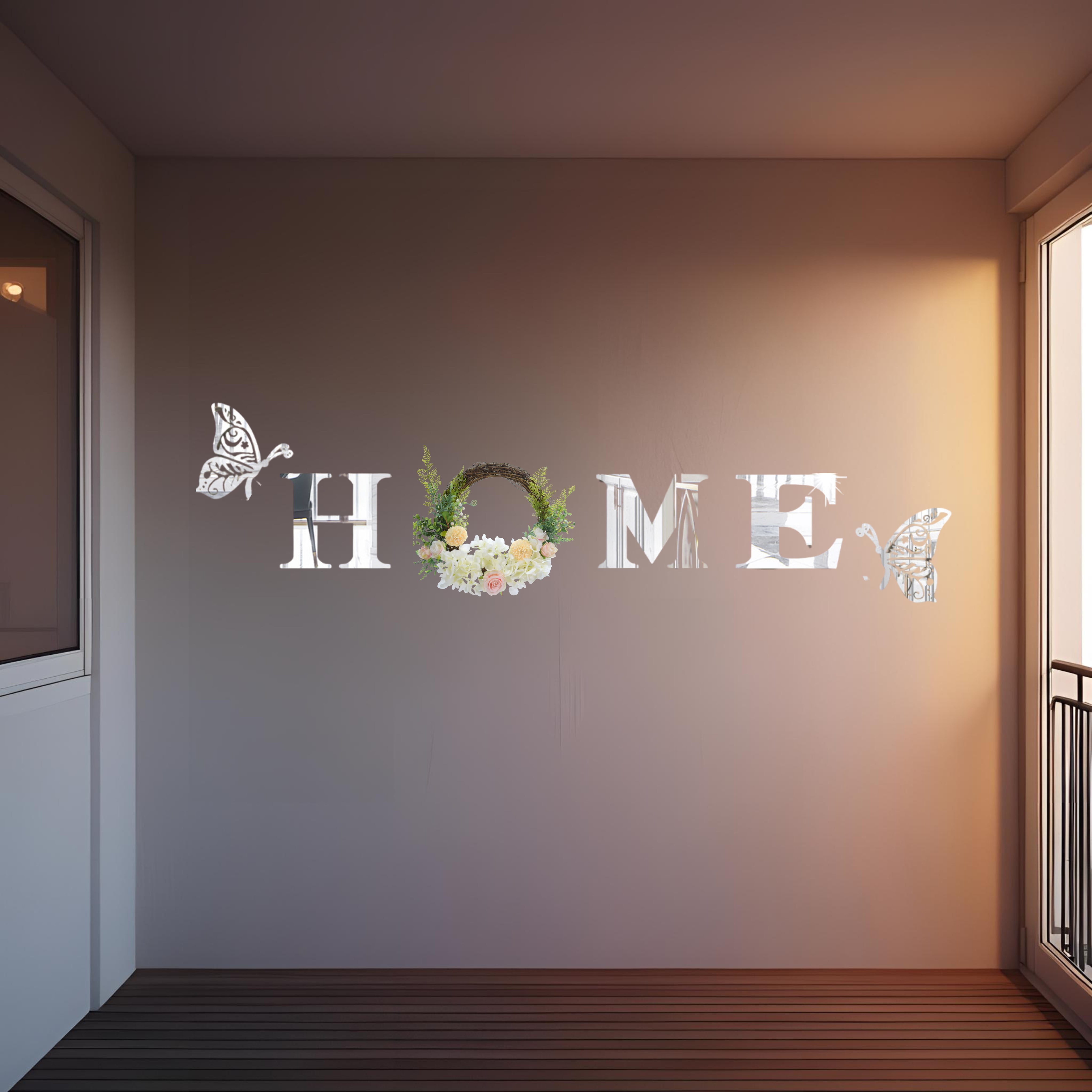 Silver Mirror Like Reflective Acrylic Home Letters Decor Home Sign Wall ...