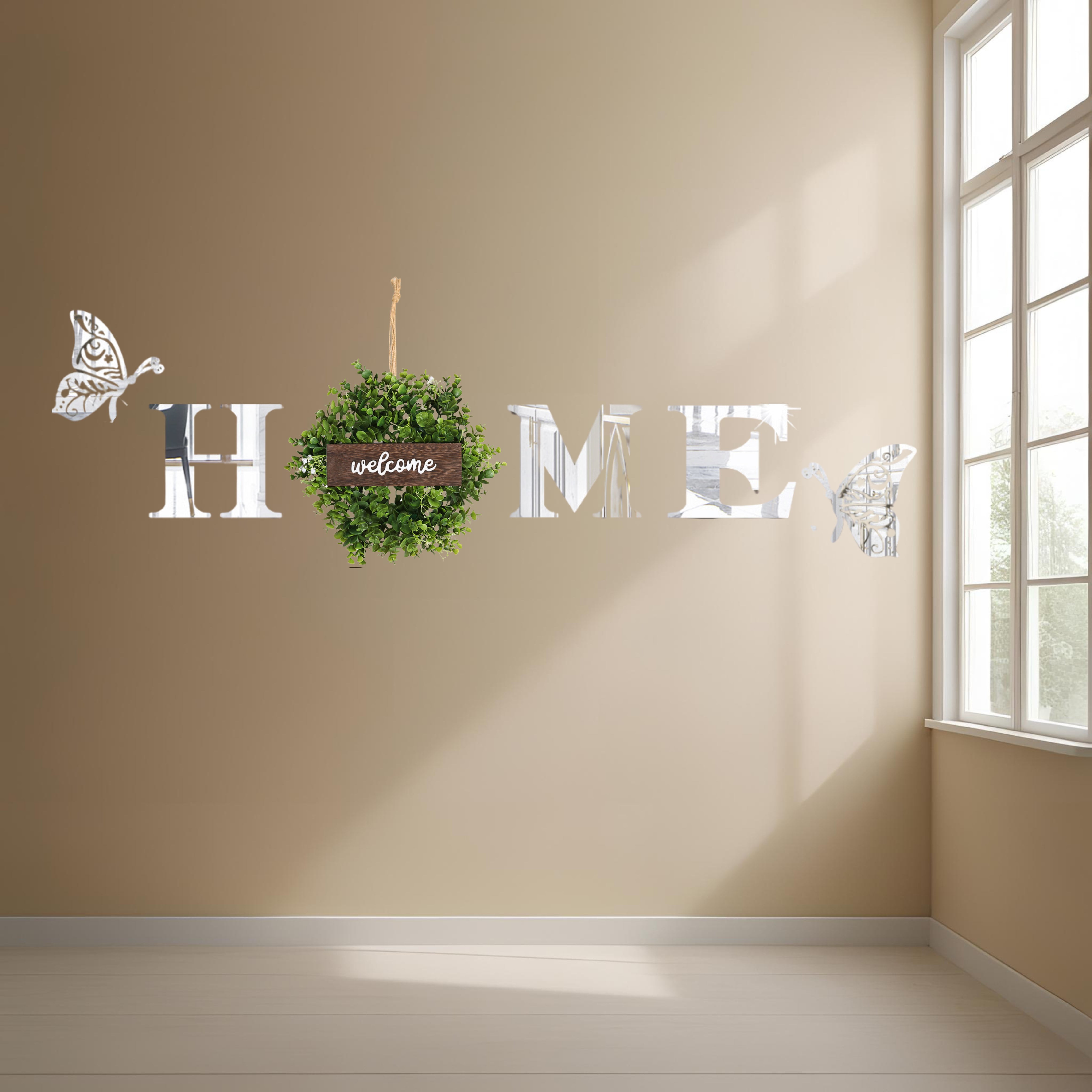 Silver Mirror Like Reflective Acrylic Home Letters Decor Home Sign Wall ...