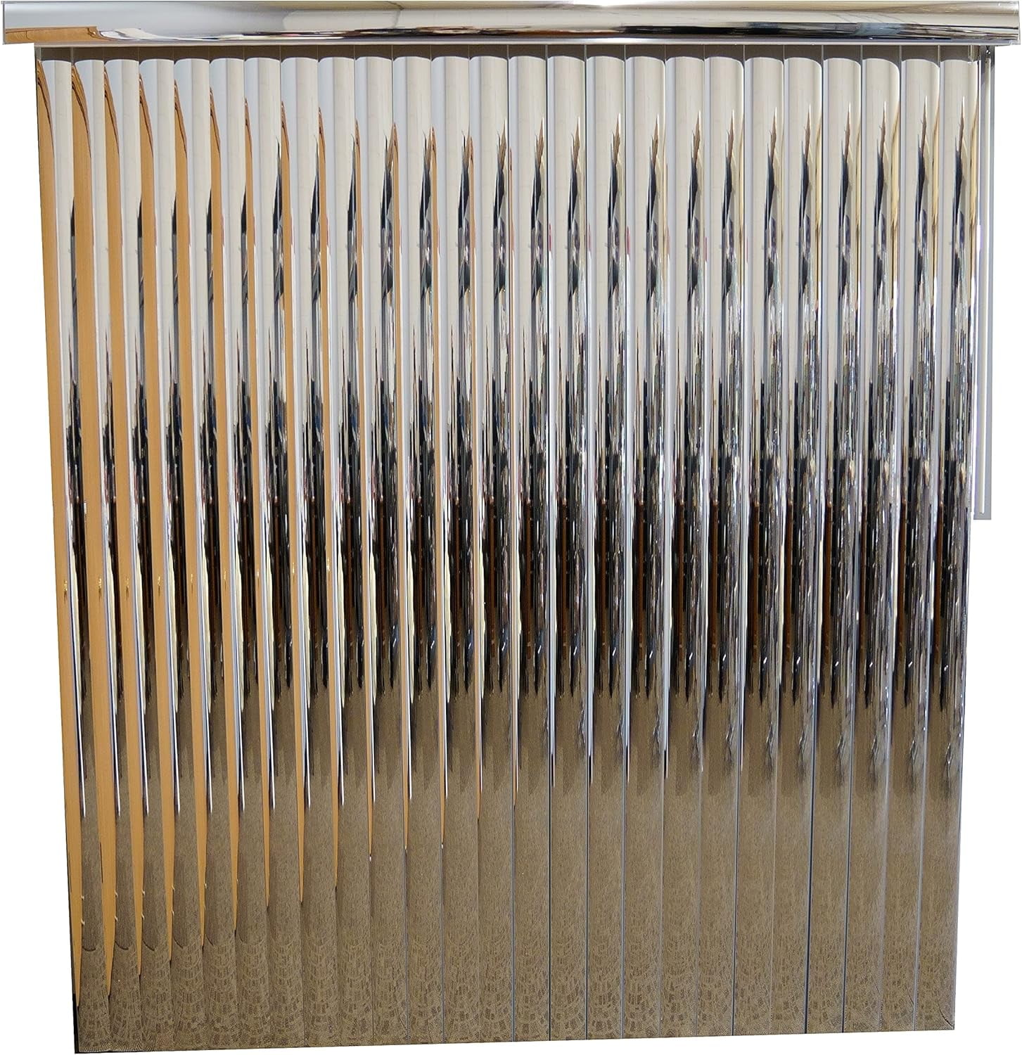 Silver Mirror Vinyl Vertical Blinds with 3-1/2" Reflective Vanes, 46 ...