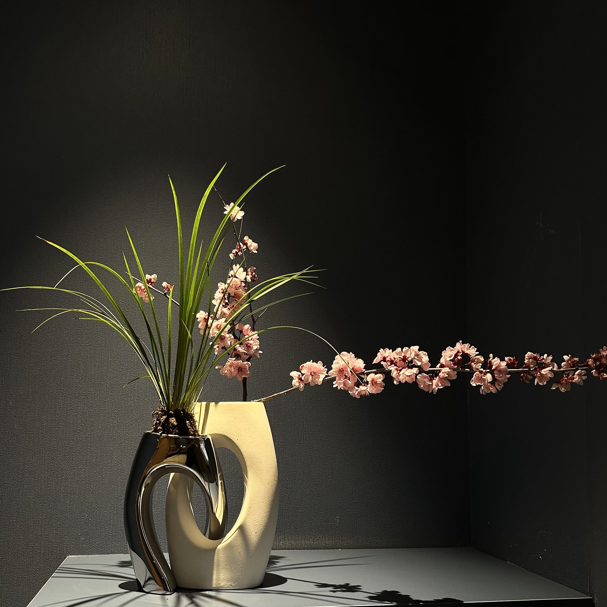 Silver Modern Art Unique Cross Ceramic Vases Set of 2, Perfect for Room ...