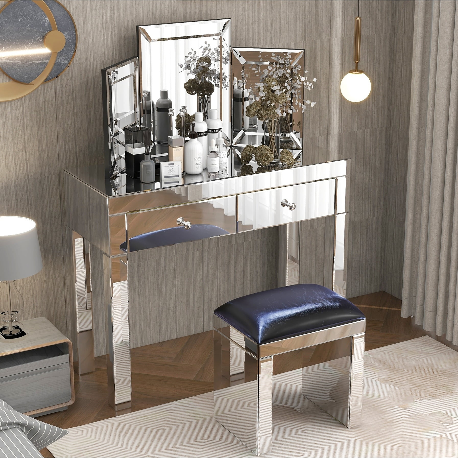 Silver Modern double draw dressing table For entrance ,corridor and ...