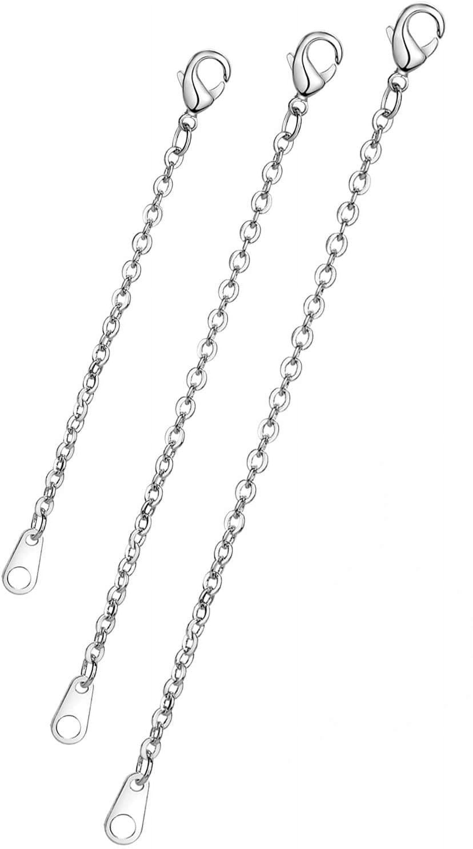 Silver Necklace Extenders Delicate 1",2",3" Inches Necklace Extension ...