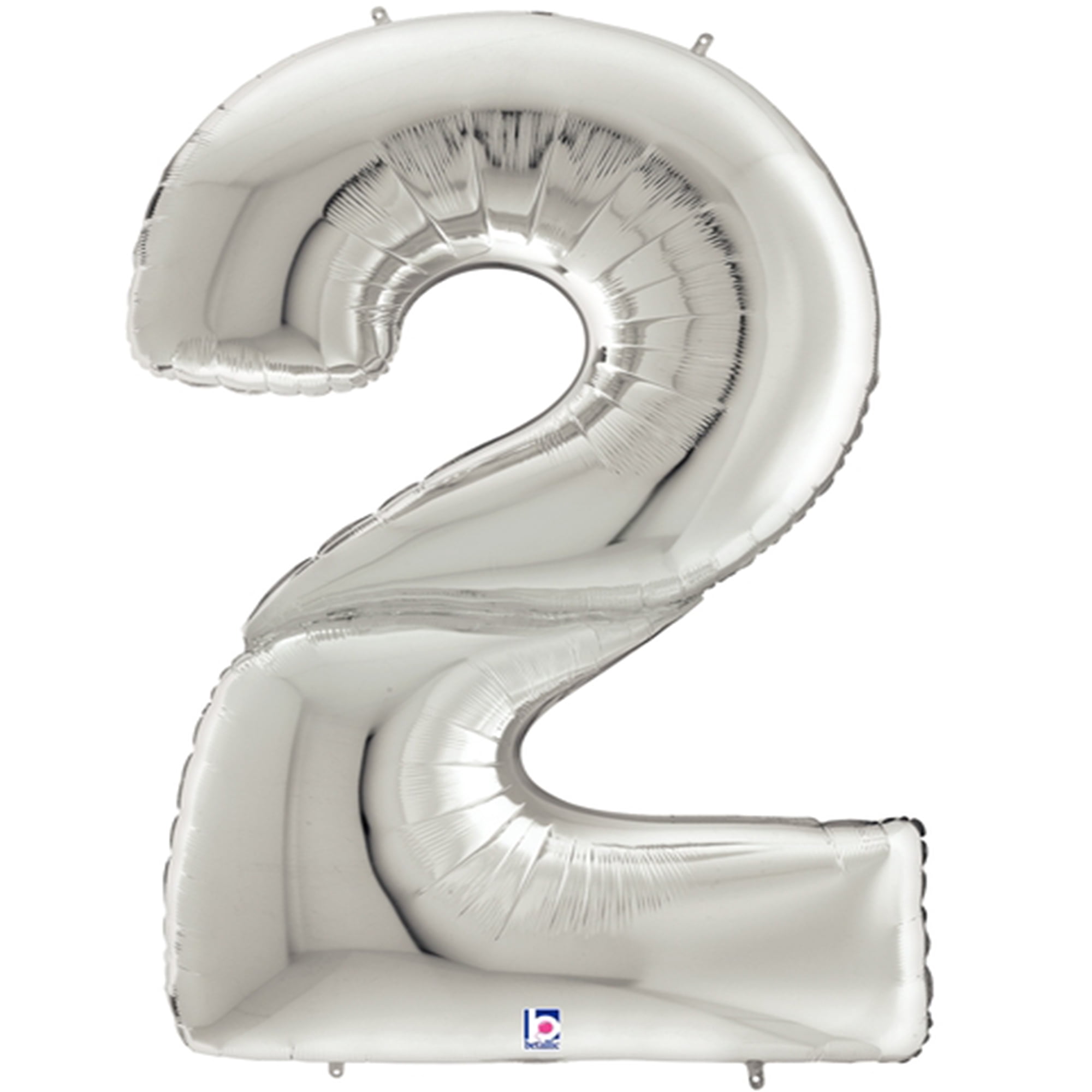 Silver Number 2 Gigaloon Giant Balloon 4 Ft Tall - Walmart.com