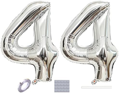 Silver Number 44 Balloons 40 inch Jumbo Foil Balloons Prom Balloon for ...
