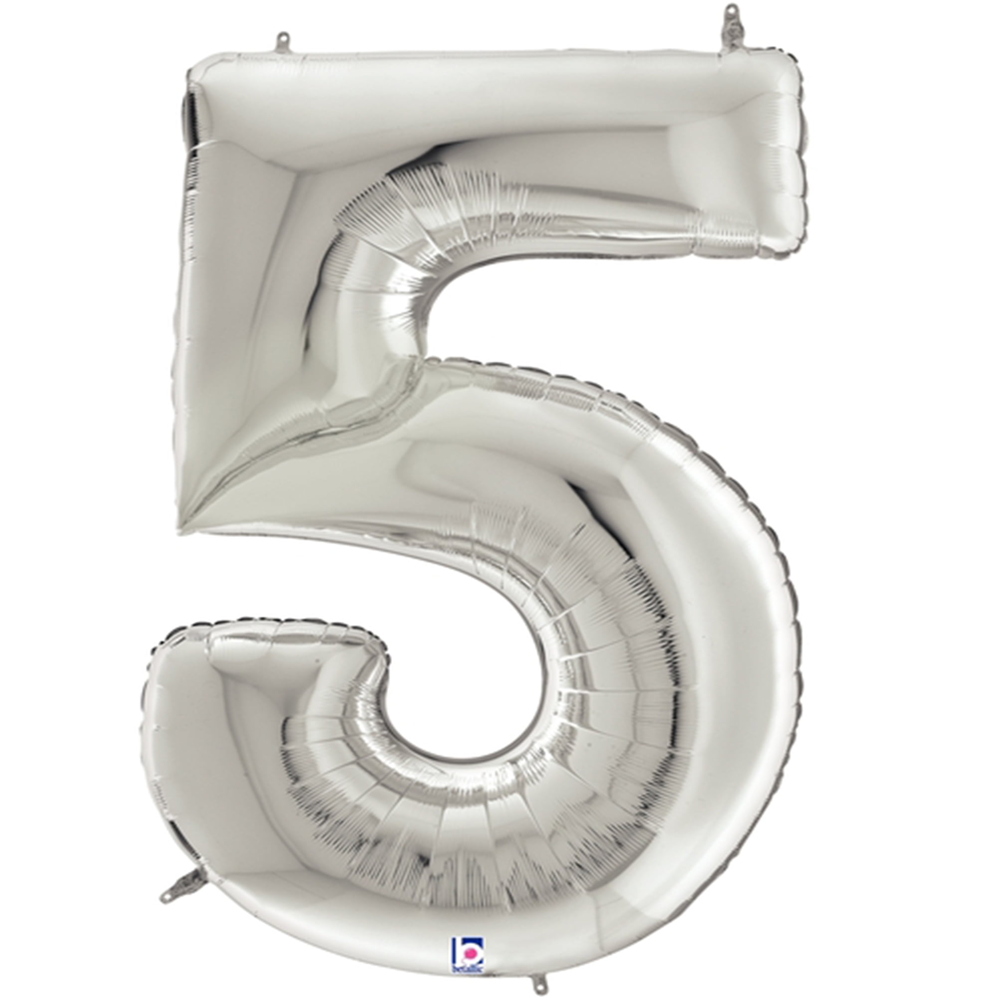 Silver Number 5 Gigaloon Giant Balloon 4 Ft Tall - Walmart.com