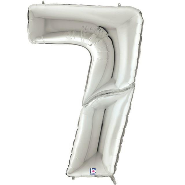 Silver Number 7 Gigaloon Giant Balloon 4 Ft Tall - Walmart Business ...