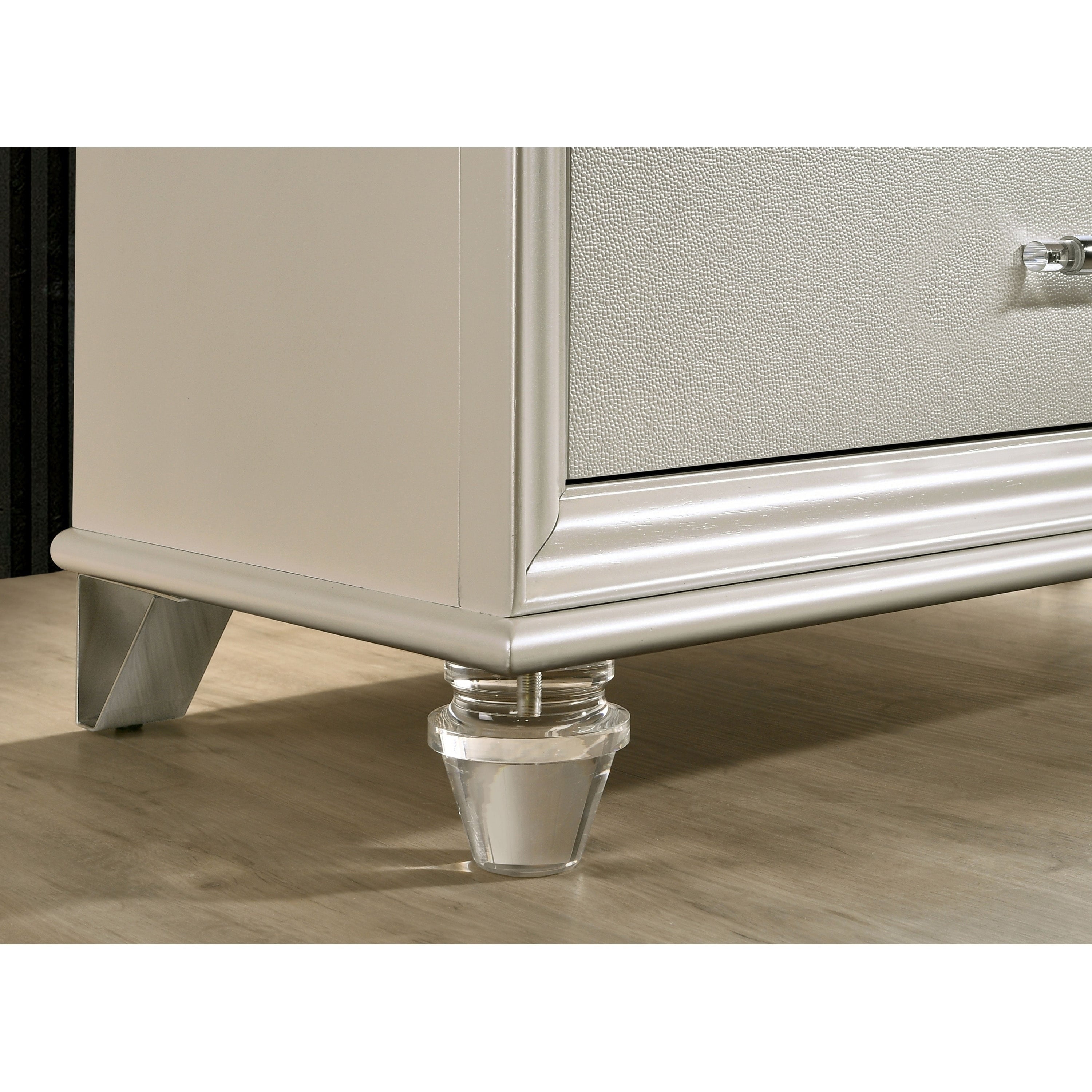 Silver Orchid Butler Glam Pearl White Solid Wood 2-Drawer Nightstand by ...