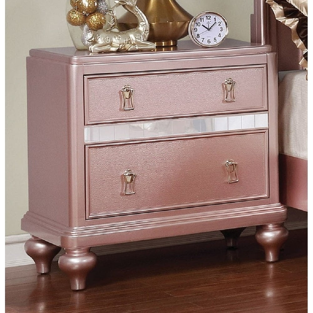 Silver Orchid Gibson Clarita Glam Wood 2-Drawer Nightstand by Rose Gold ...