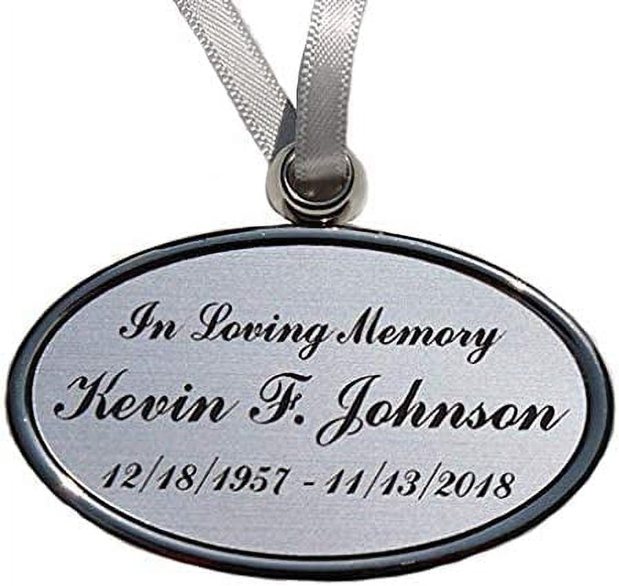 Silver Oval Engraved Medallion - Engraved hanging plate plaque for urns ...