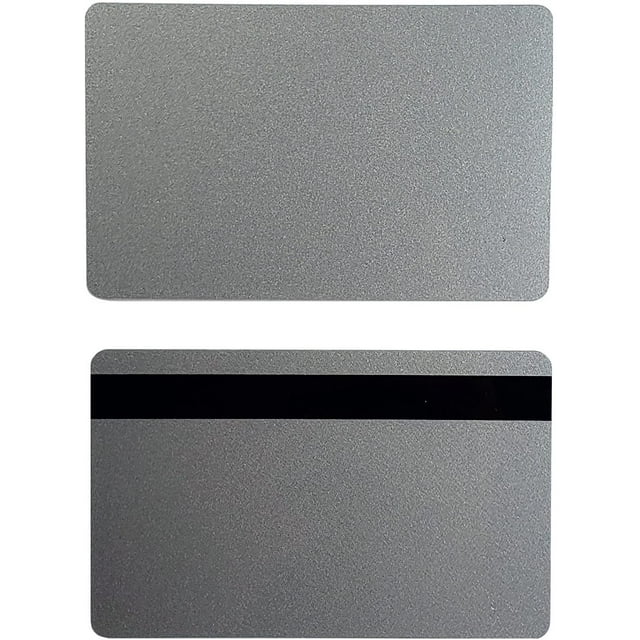 Silver PVC 3 Track HiCo Mag Cards, CR80 .30 mil, Magnetic Stripe - Pack ...