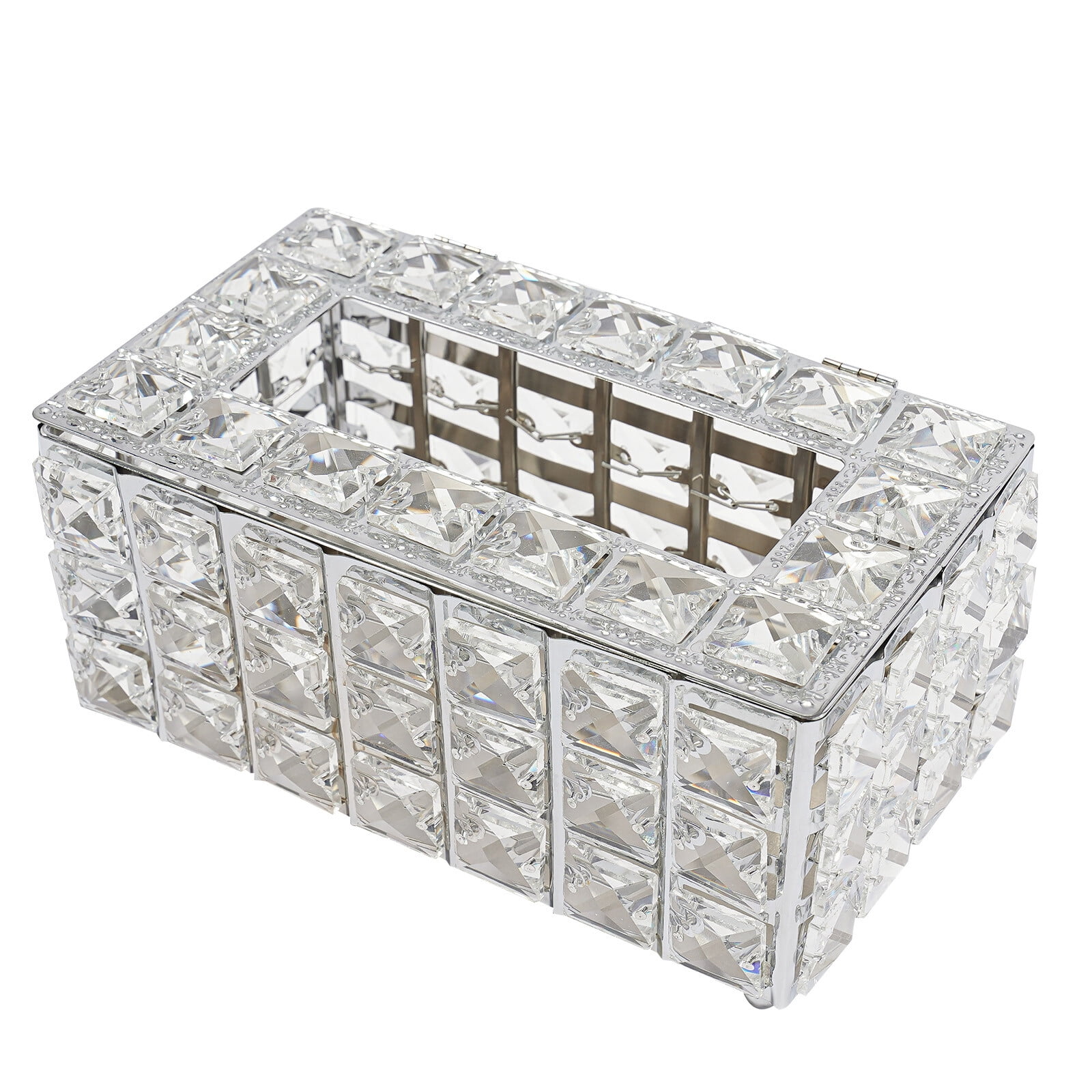 Silver Paper Box, Crystal Tissue Box, Crystal Napkin Holder 8.1*4.7*3.7 ...