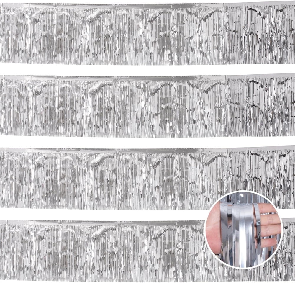 Silver Parade Float Fringe,NOGIS Tinsel Streamers Banners,Tinsel Fringe ...