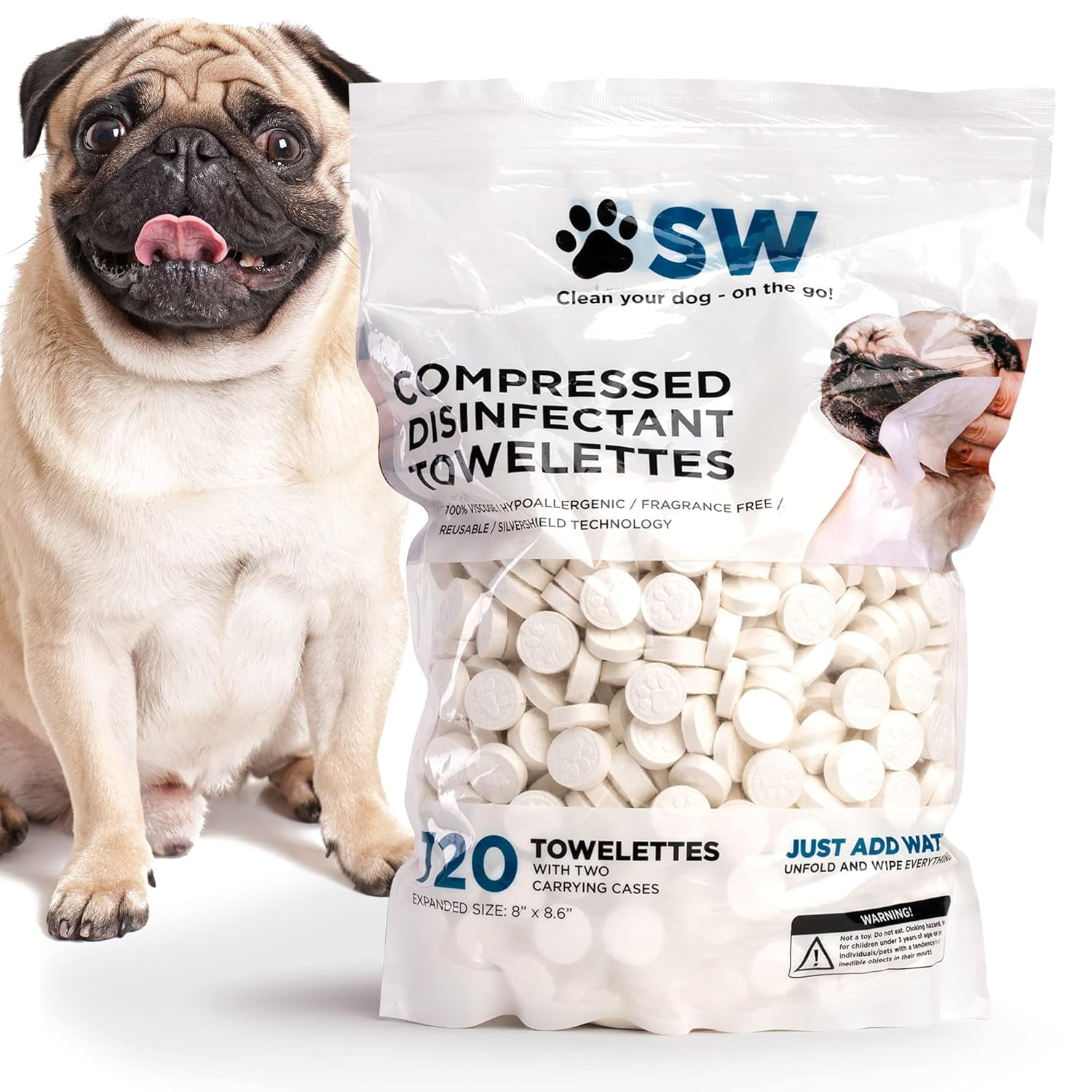Silver Paw Expandable Pet Wipes, Toilet Paper Tablets for Dogs ...