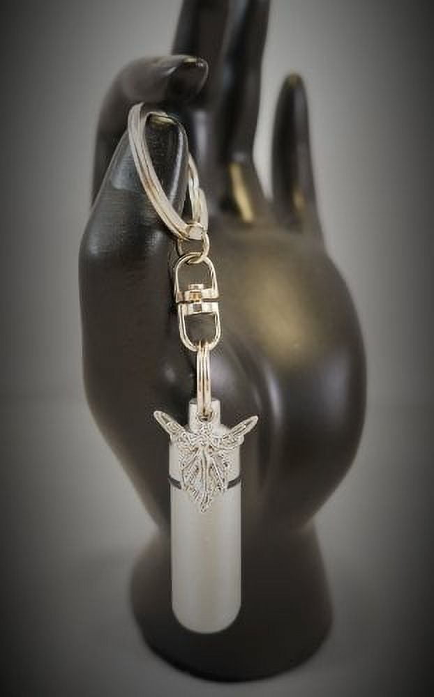Silver Pill Holder with Fairy Angel on Swivel Stainless Steel Keychain ...