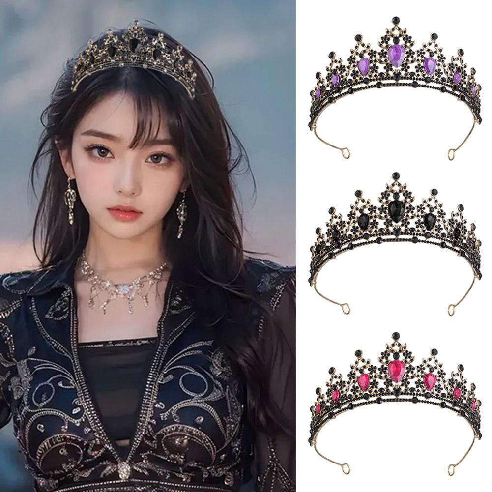 Silver + Pink Diamond Hot Bride Big Crown Wedding Dress Accessories ...