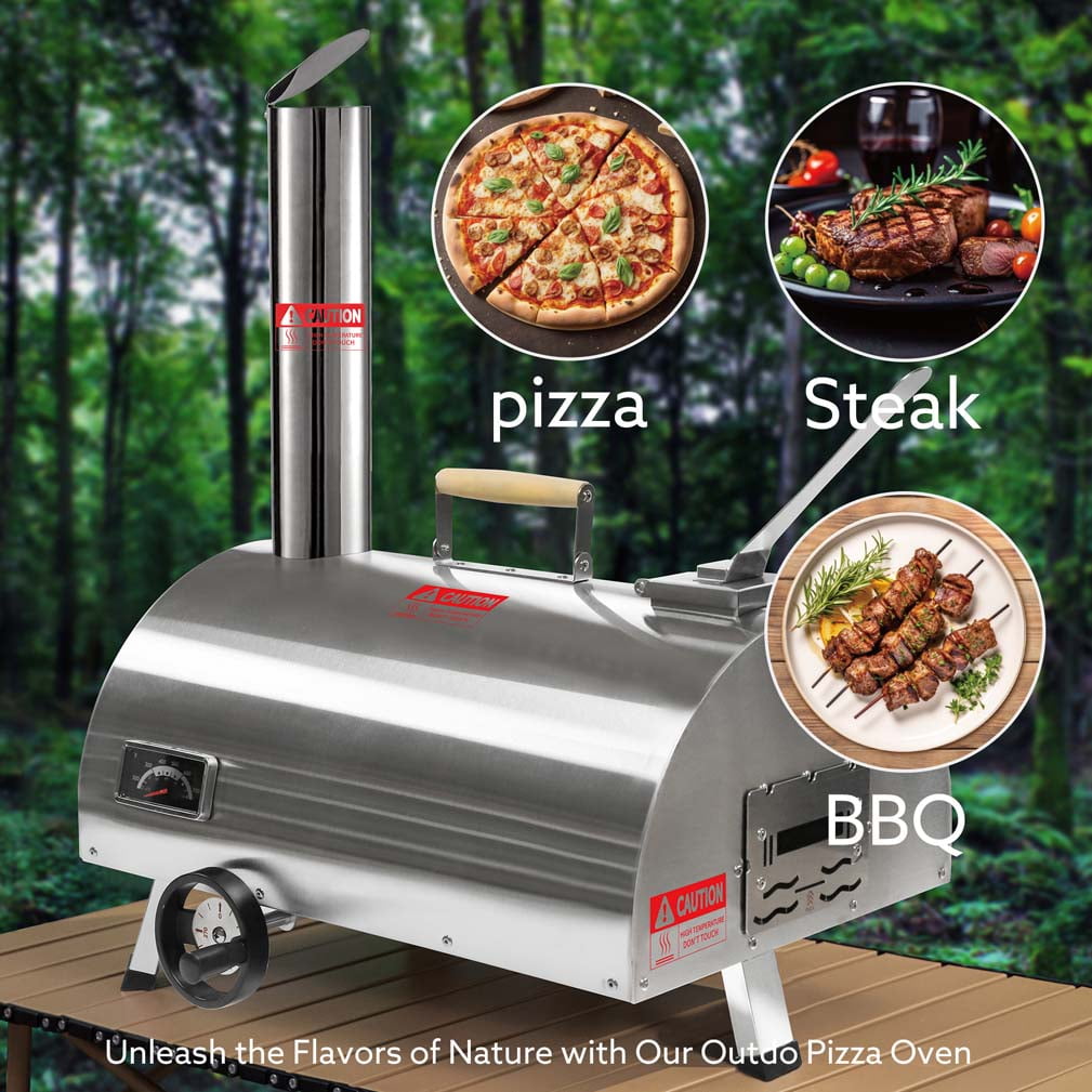 Silver Pizza Oven Outdoor 12" Semi-Automatic Rotatable Pizza Ovens ...