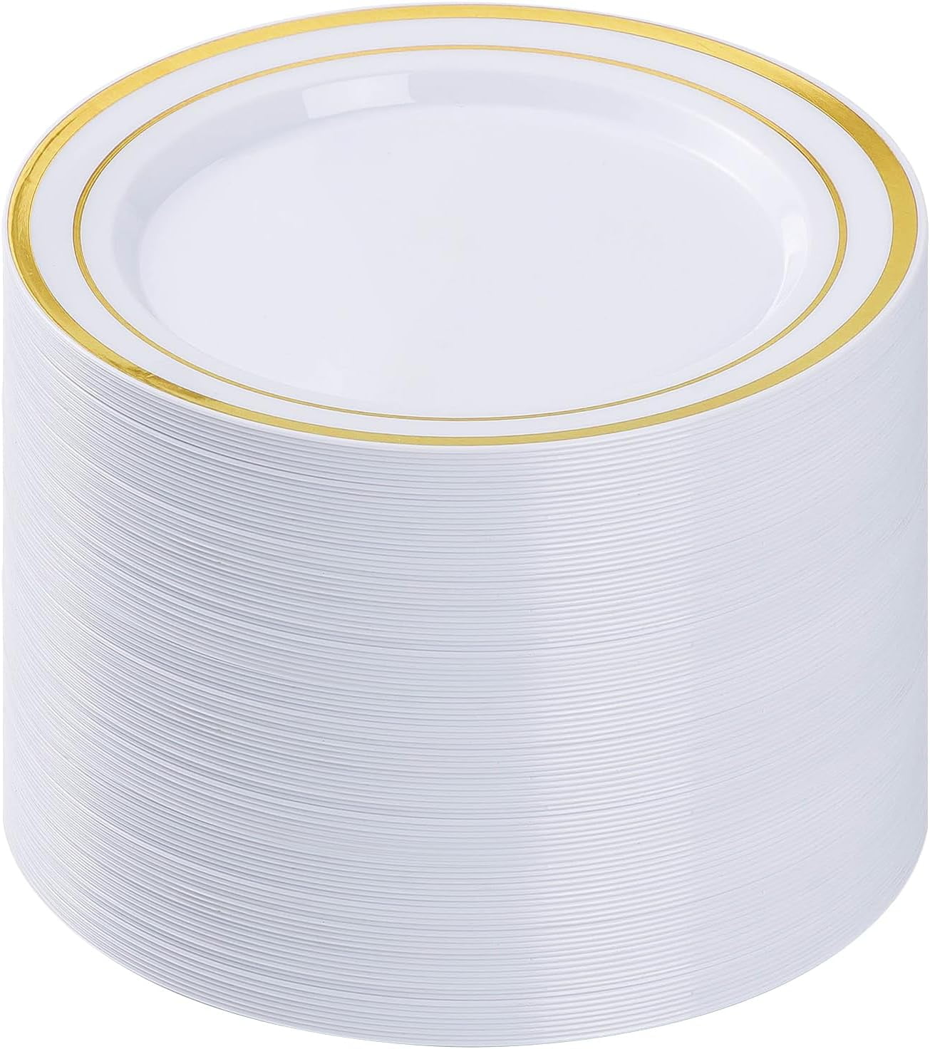 Silver Plastic Plate, Disposable Dinner Plate Party with Silver Rim ...