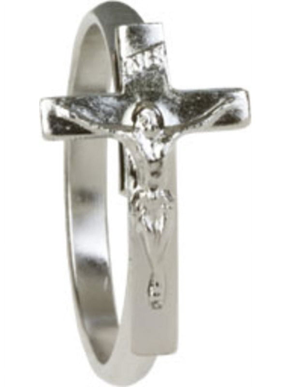 Silver Plate Crucifix Ring - Walmart.com