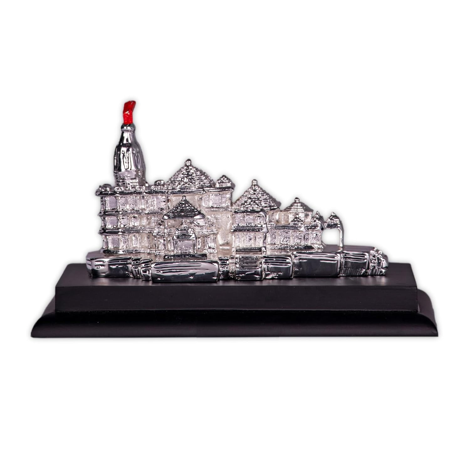 Silver Plated Ayodhya Ram Mandir 3D Model with Base for Home Decoration ...