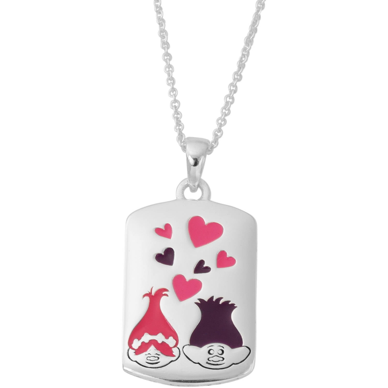 Dream Works Silver-Plated Best Troll Friends Pendant, 18" Chain ...