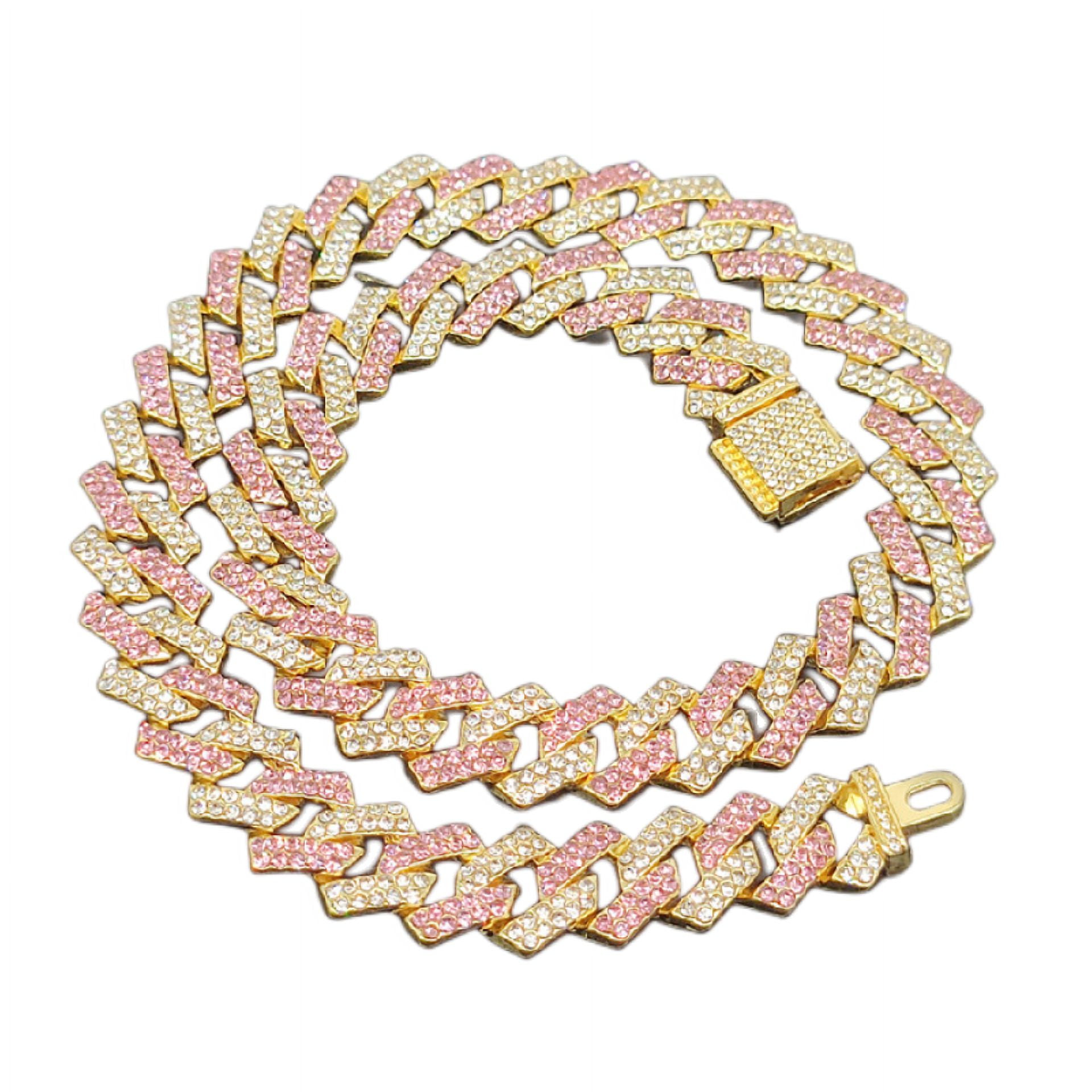 Silver Plated Bling Miami Cuban Link Chain for Men Women Iced Out Miami ...