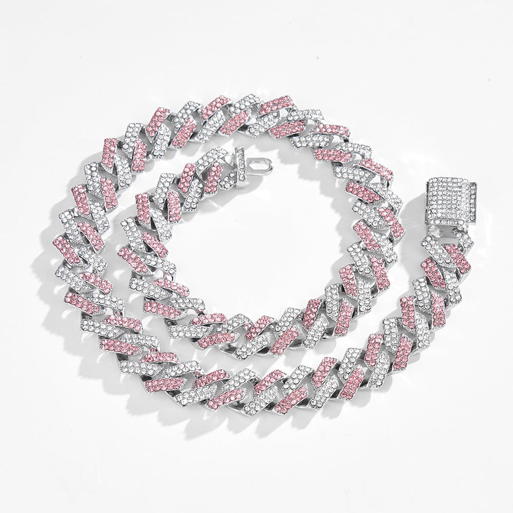 Silver Plated Bling Miami Cuban Link Chain for Men Women Iced Out Miami ...